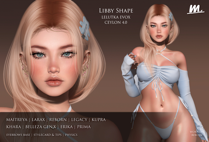 Second Life Marketplace - ::Midori's Store:: Libby Shape (Lelutka Ceylon 4.0 Evo X)